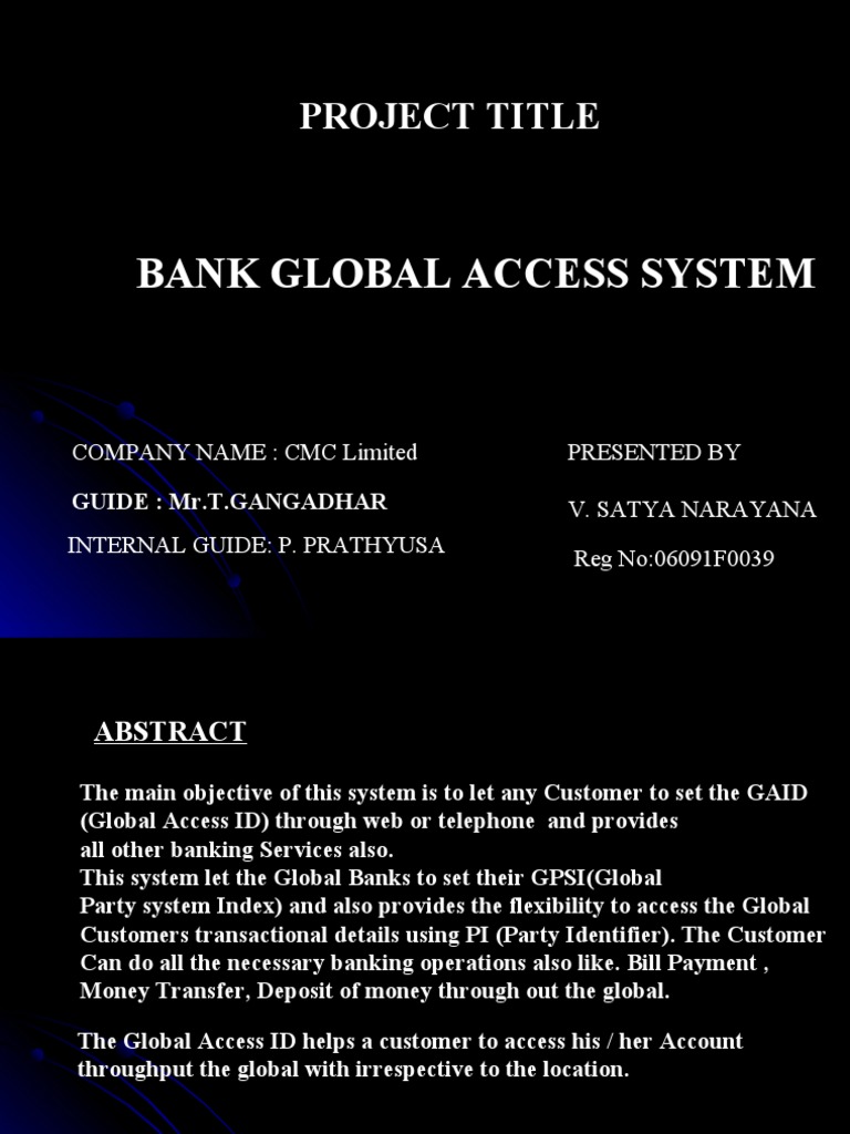 Bank Global Access System | PDF | Credit Card | Banks