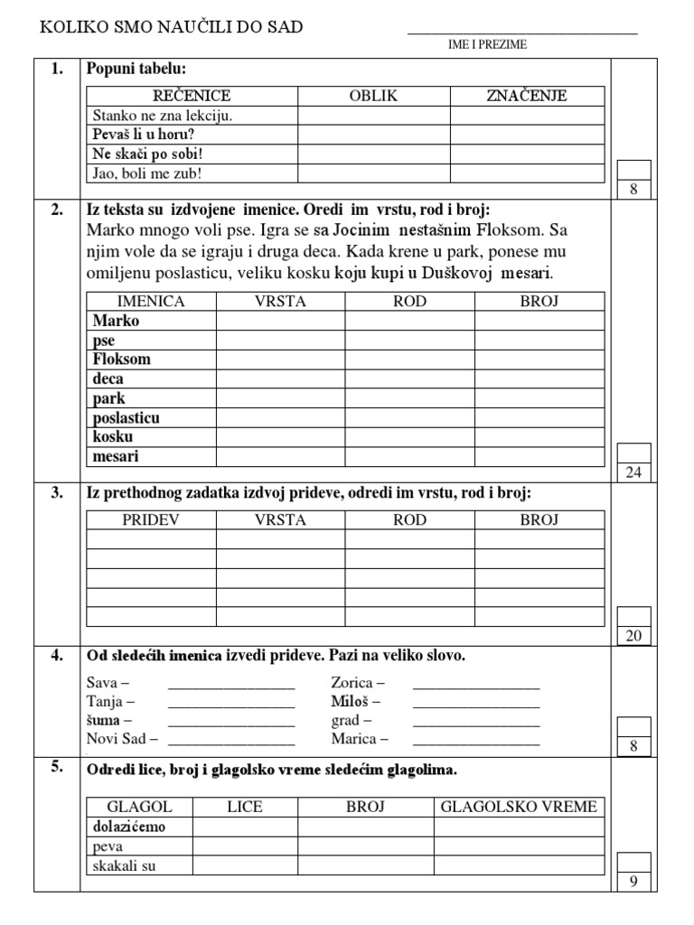 Imenice Pridevi Sluzba Reci Vrsta Reci | PDF