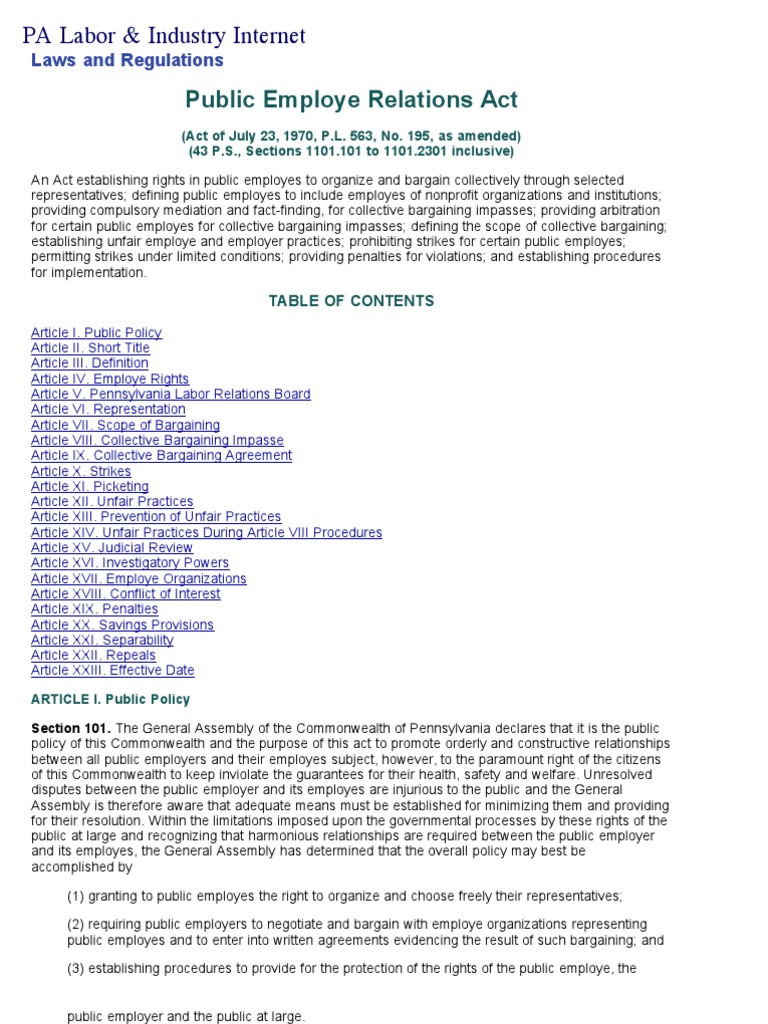 PA Labor & Industry Internet | PDF | Collective Bargaining | Strike Action