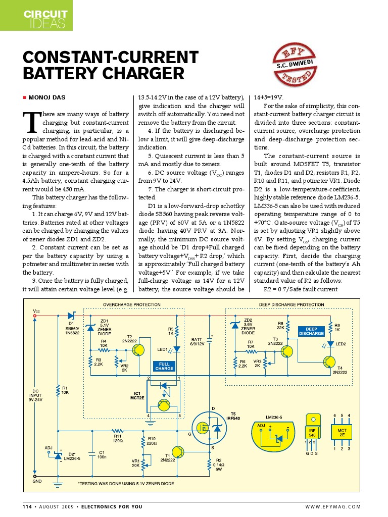 Const CT Battery Charger | PDF | Battery Charger | Diode