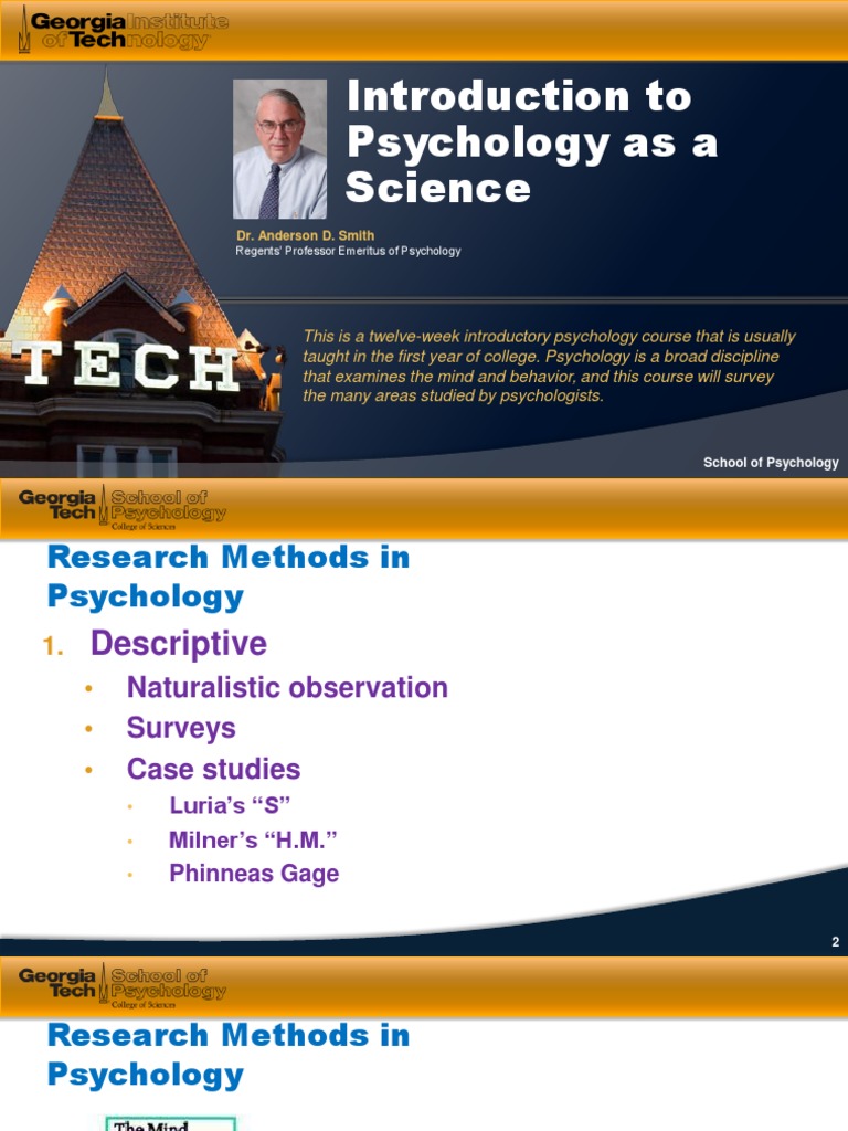Intro to Psychology & Research Methods | PDF