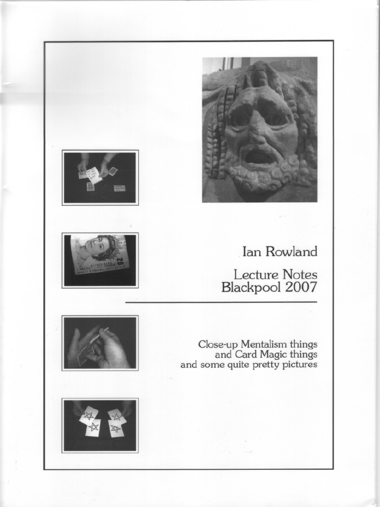Ian Rowland - Lecture Notes (Blackpool 2007) | PDF | Home & Garden