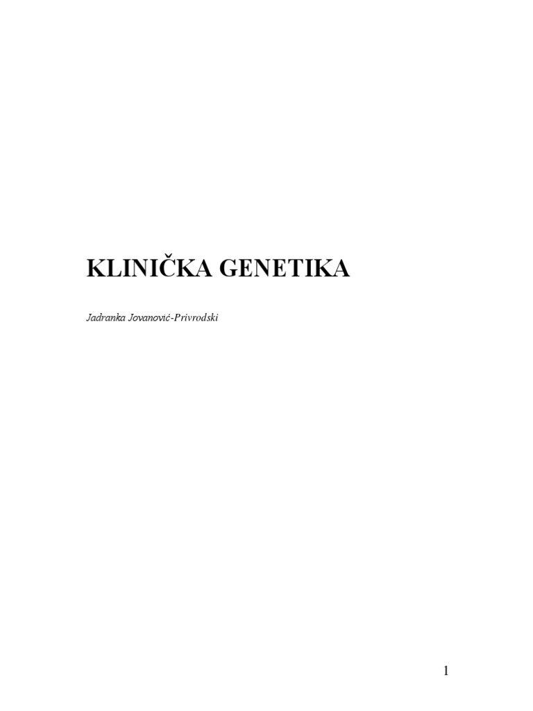 Izborni Predmet Klinicka Genetika | PDF