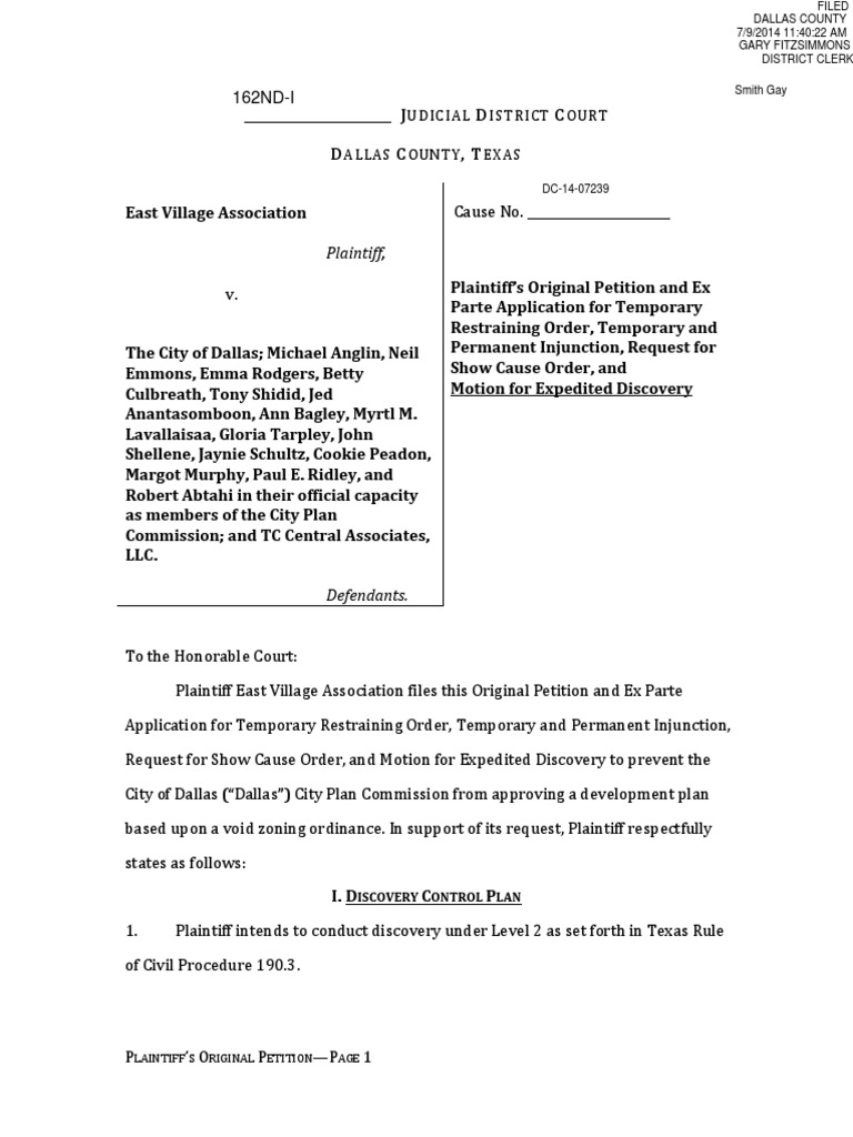 Request for Injunction | Injunction | Zoning