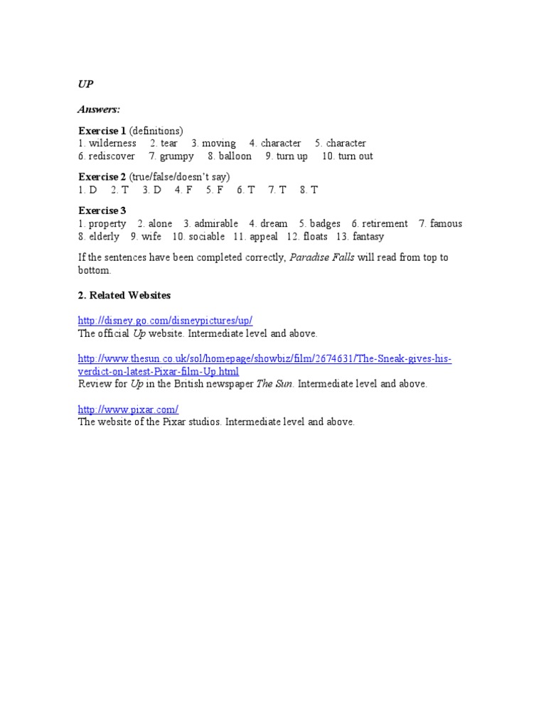 Exercise 1 (Definitions) : UP Answers | PDF