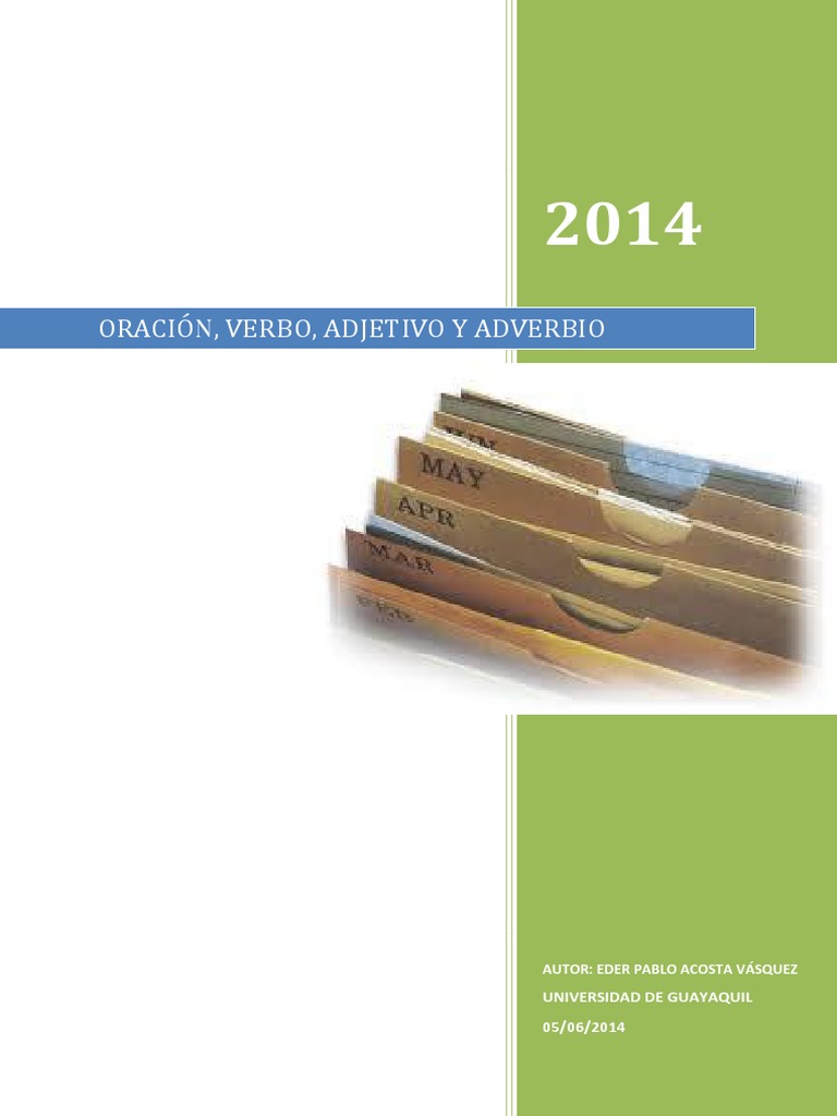 Oracion, Verbo, Adjetivo y Adverbio | PDF | Verbo | Adverbio
