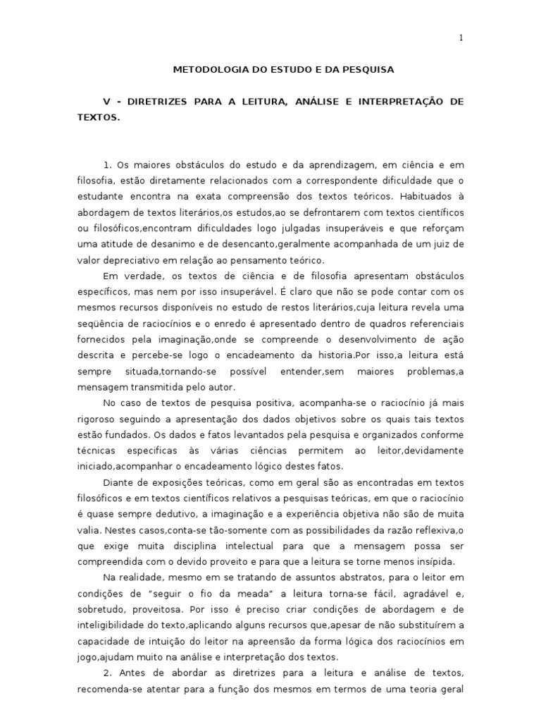 7 - Diretrizes para A Leitura, Análise e Interpretação de Textos. | PDF ...