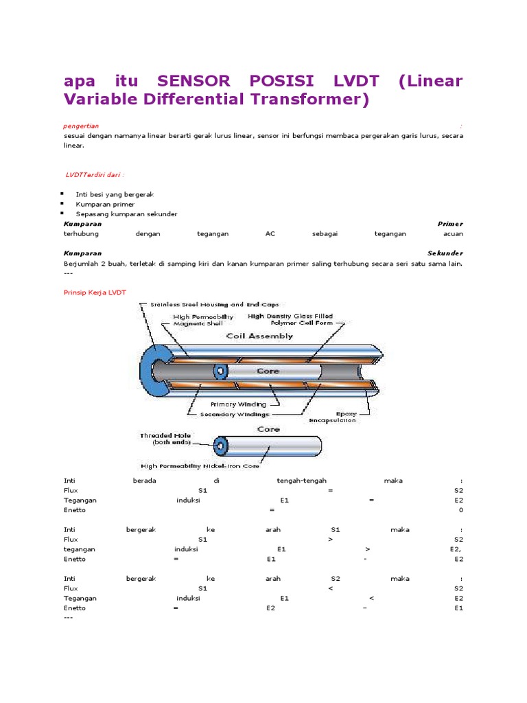 Apa Itu Sensor Posisi LVDT | PDF | Induktor | Transformator