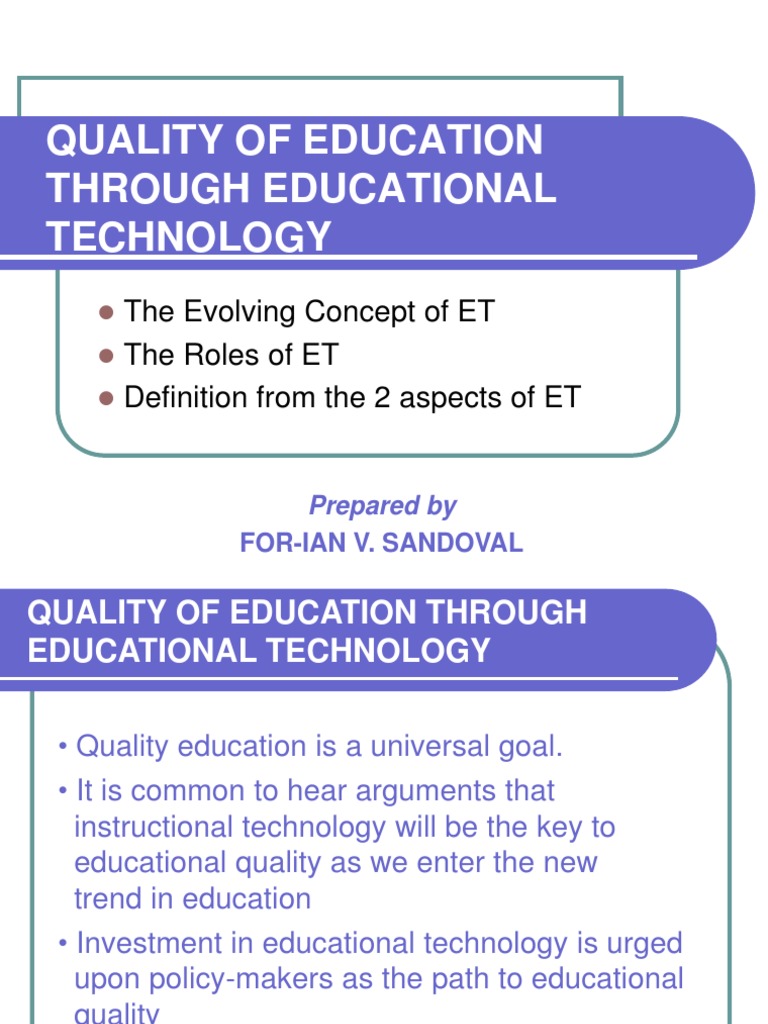 Enhancing Education Quality with Technology | PDF | Educational ...