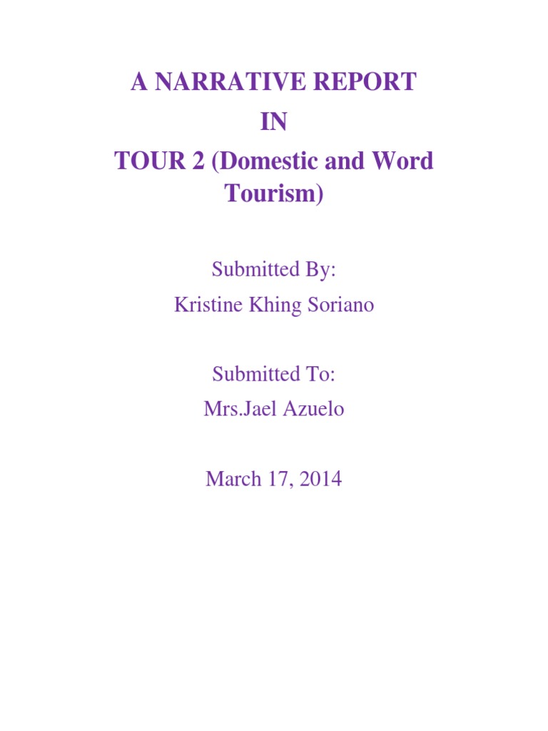 A Narrative Report in Tourism | PDF | Food And Drink | Hotel And ...