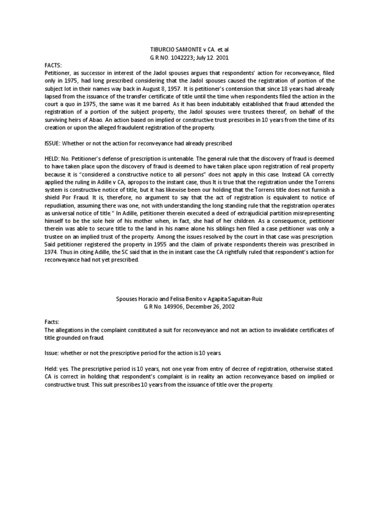 Oblicon Cases | PDF | Deed | Trust Law