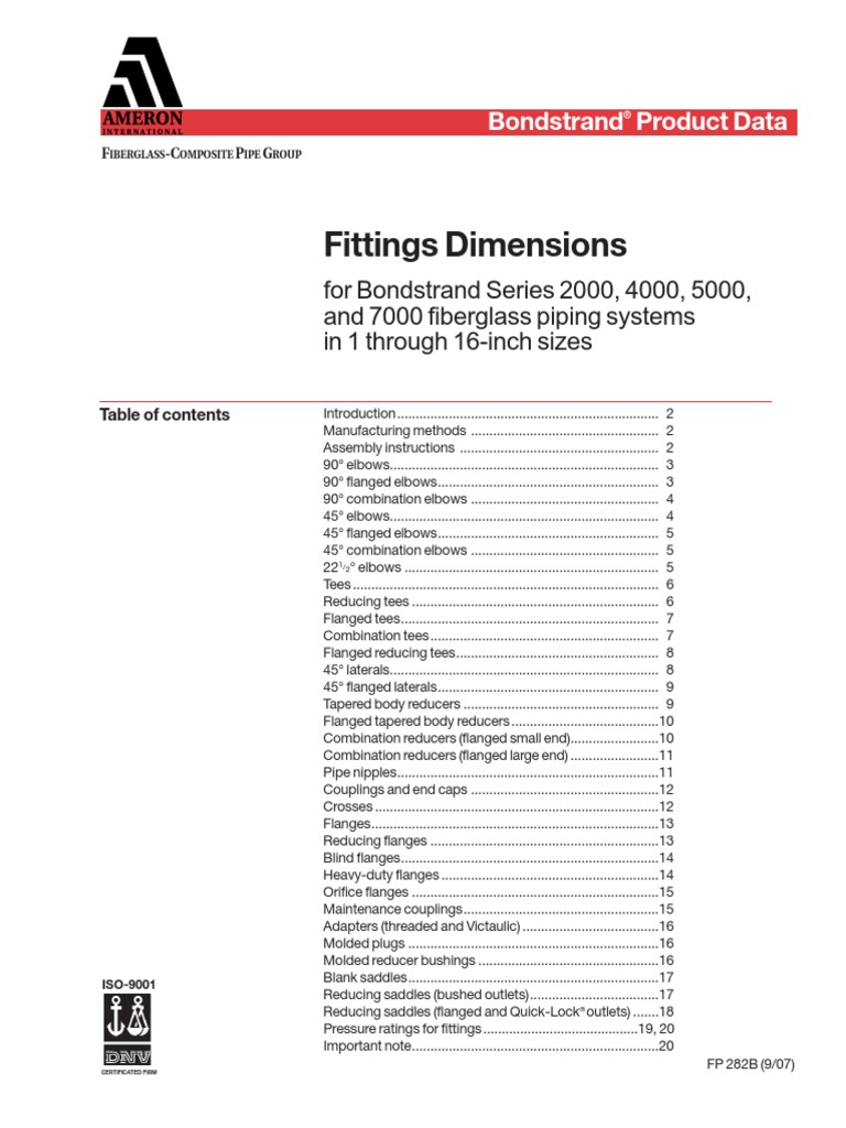Bondstrand Pipe & Fittings Fp282b | PDF | Plumbing | Mechanical Engineering