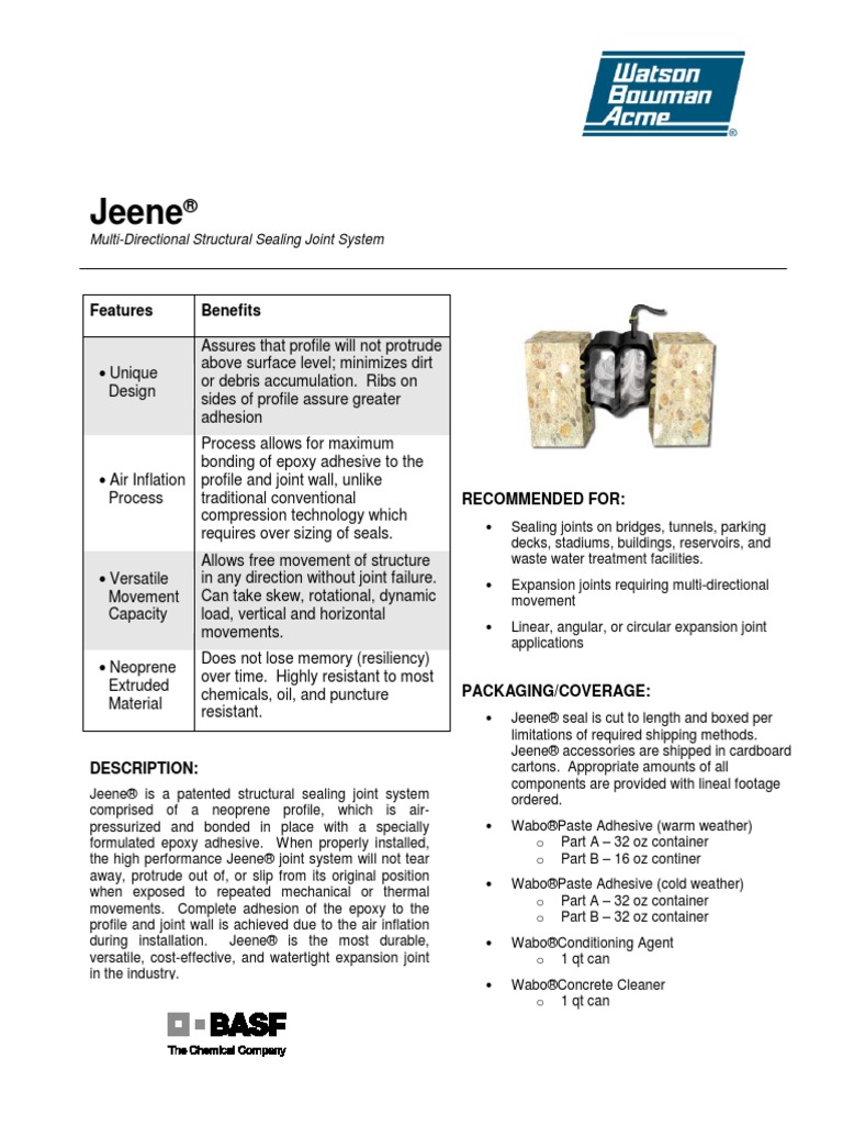 Pt. Magdatama - Brosur Wabo Jeene Joint | PDF | Adhesive | Concrete