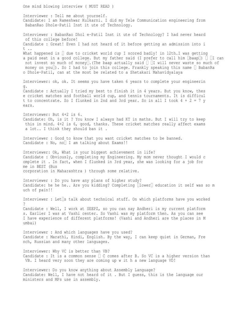 Best Interview Ever | PDF