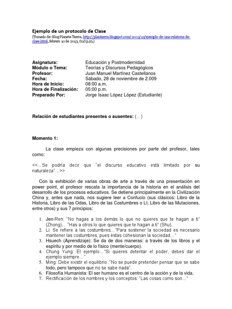 Ejemplo de Un Protocolo de Clase