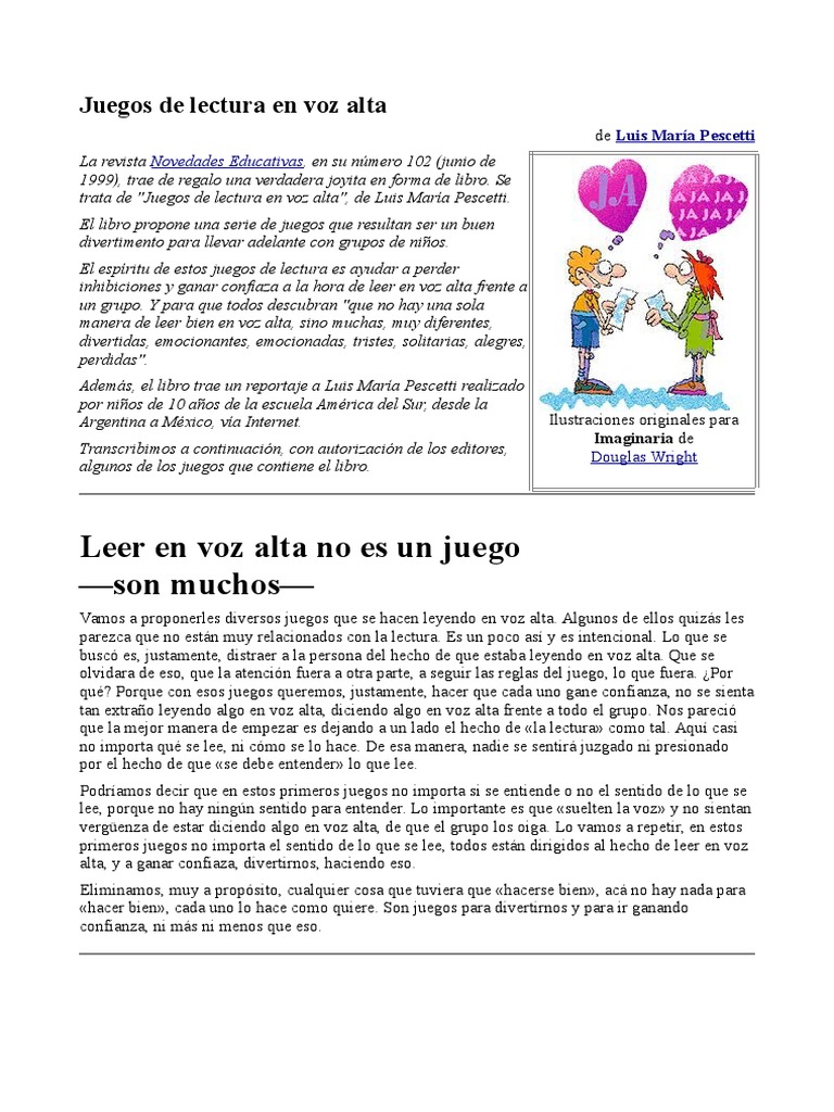 De Lectura en Voz Alta