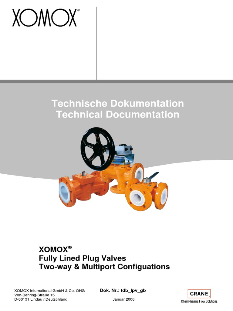 XOMOXLinedPlugValvesEMEA TechnicalData | PDF | Technology & Engineering
