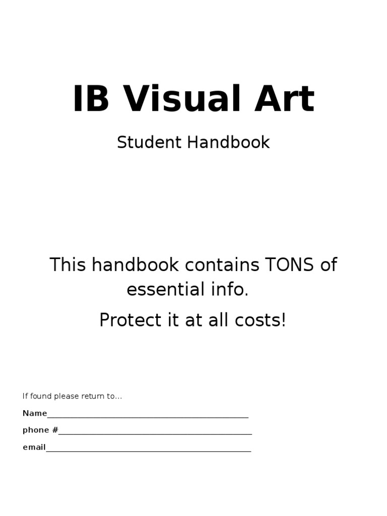 Ib Visual Arts Guide Book | PDF | Art Media | Paintings