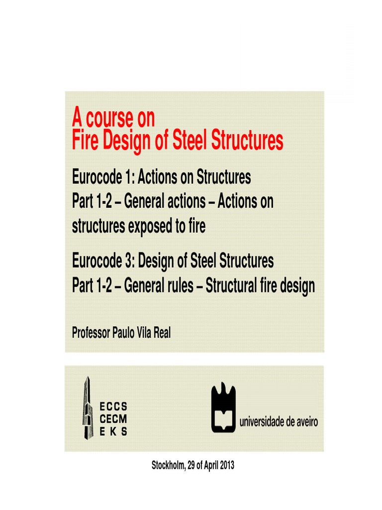 ECCS Fire Des Kurs 20130429 | PDF | Strength Of Materials | Bending