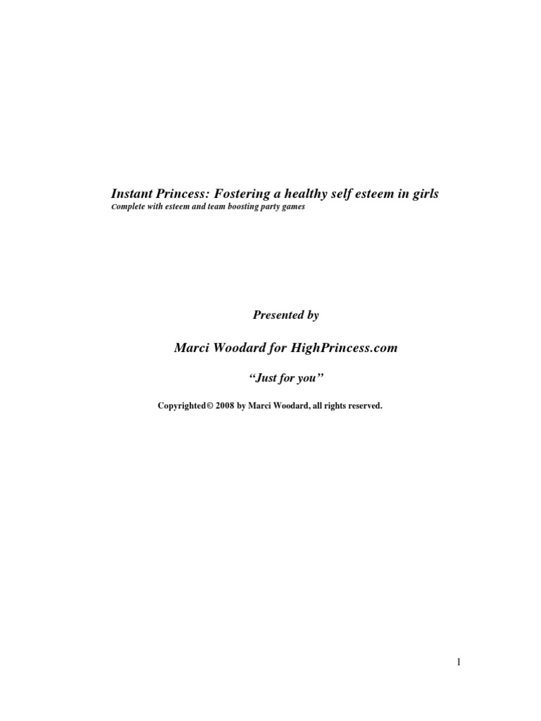 220 Self Esteem For Girls | PDF | Forgiveness | Bullying