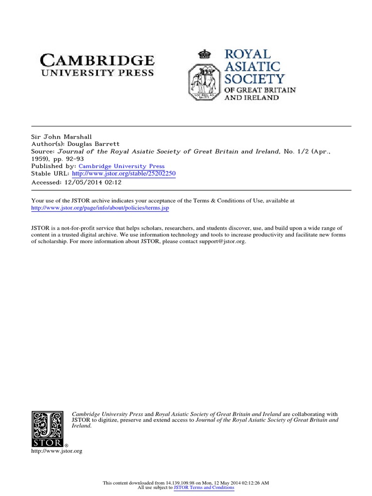 Sir John Marshall | PDF | Archaeology