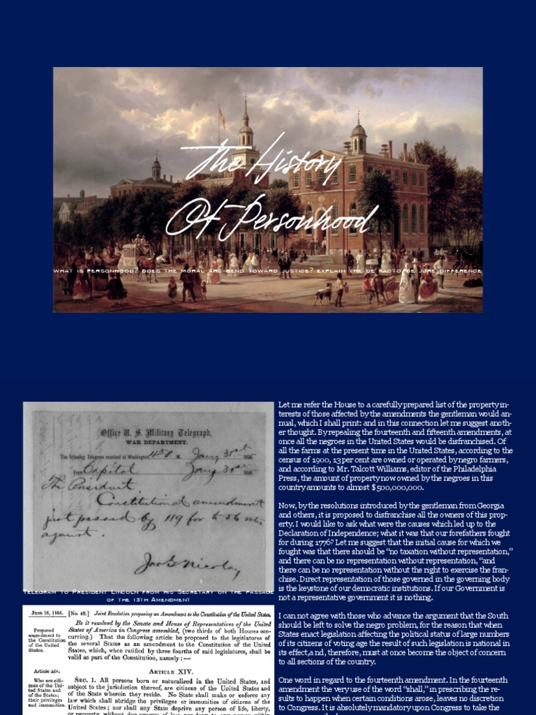 History of Personhood 12po1 | PDF | Fourteenth Amendment To The United ...