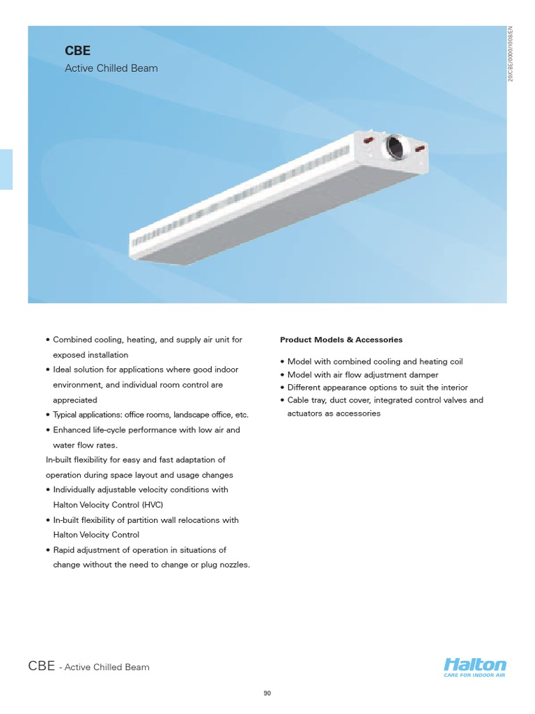 CBE - Active Chilled Beam Overview | PDF | Hvac | Duct (Flow)