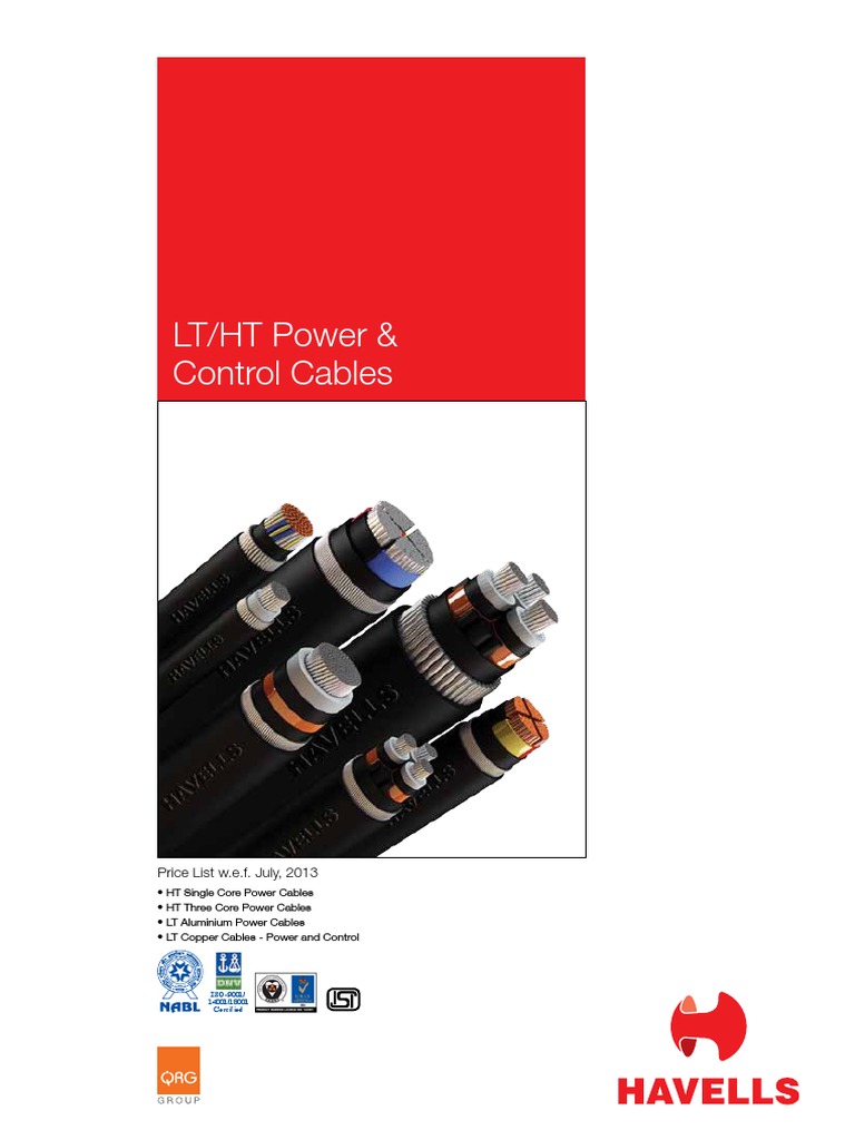 LT/HT Power & Control Cables Price List (July 2013 | PDF | Wire ...