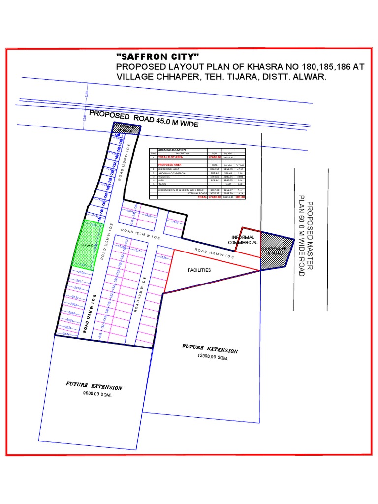 Proposed Layout Plan of Khasra No 180,185,186 at Village Chhaper, Teh ...