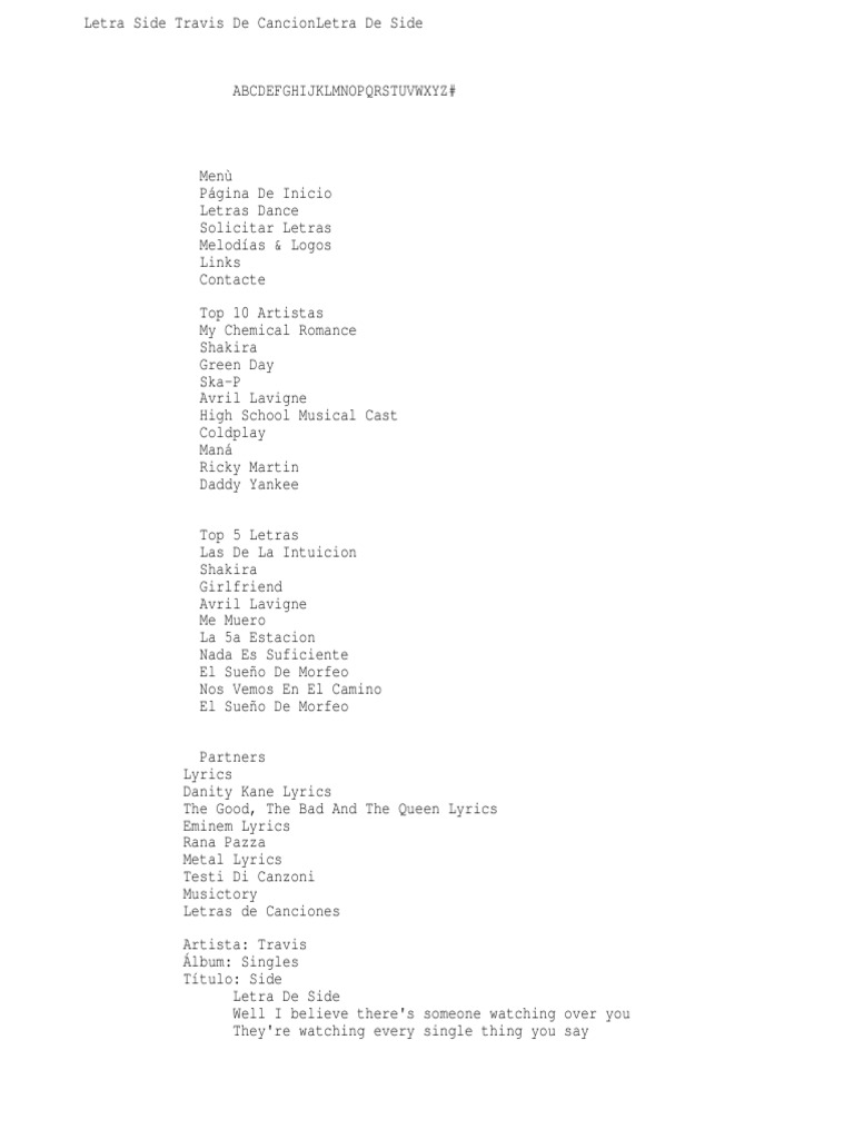 Side Travis | PDF | Pop Music | Performing Arts