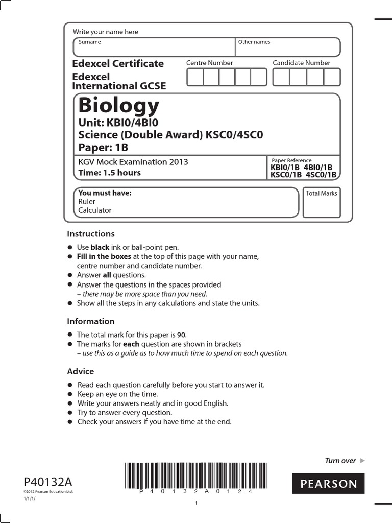 Biology Mock Paper IGCSE | Genetic Engineering | Cell (Biology)