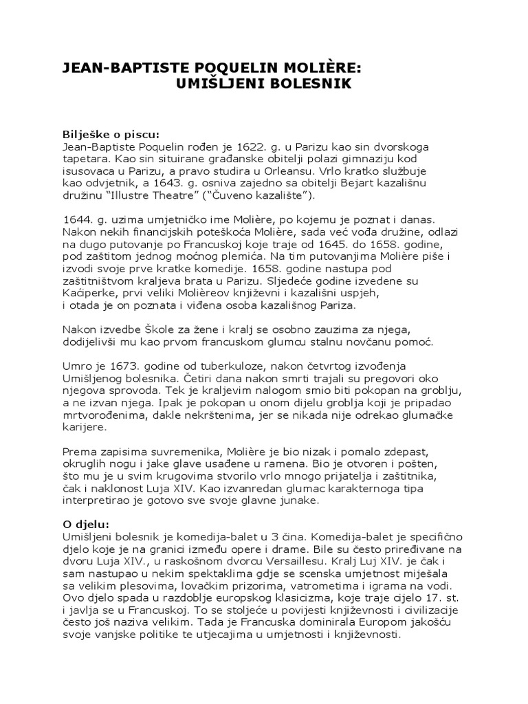 Umisljeni Bolesnik | PDF