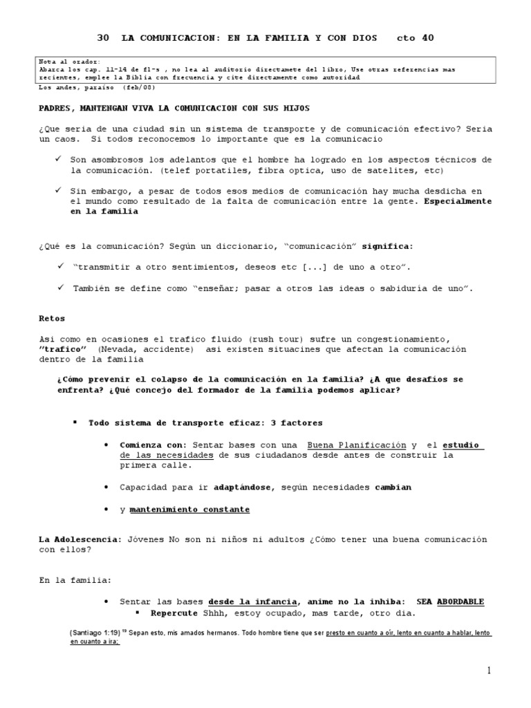 30 - La Comunicacion en La Familia y Con Dios | PDF | Literatura ...
