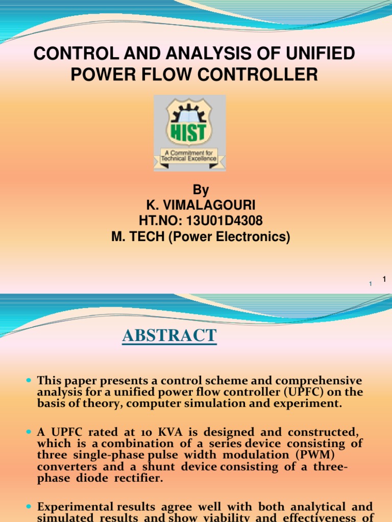 Control and Analysis of Unified Power Flow Controller | PDF | Power ...