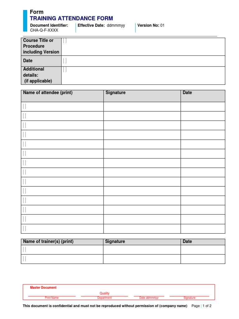 QMS Form Template | PDF