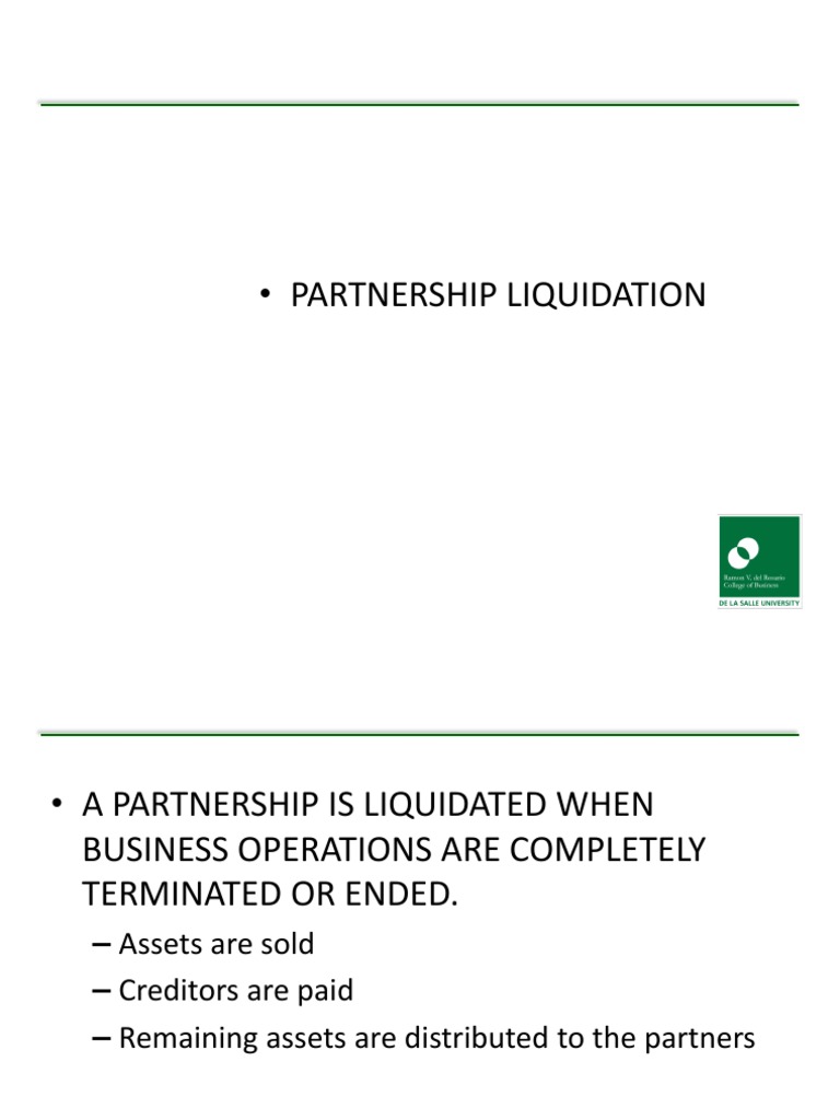 Partnership Liquidation 1 | PDF | Book Value | Partnership