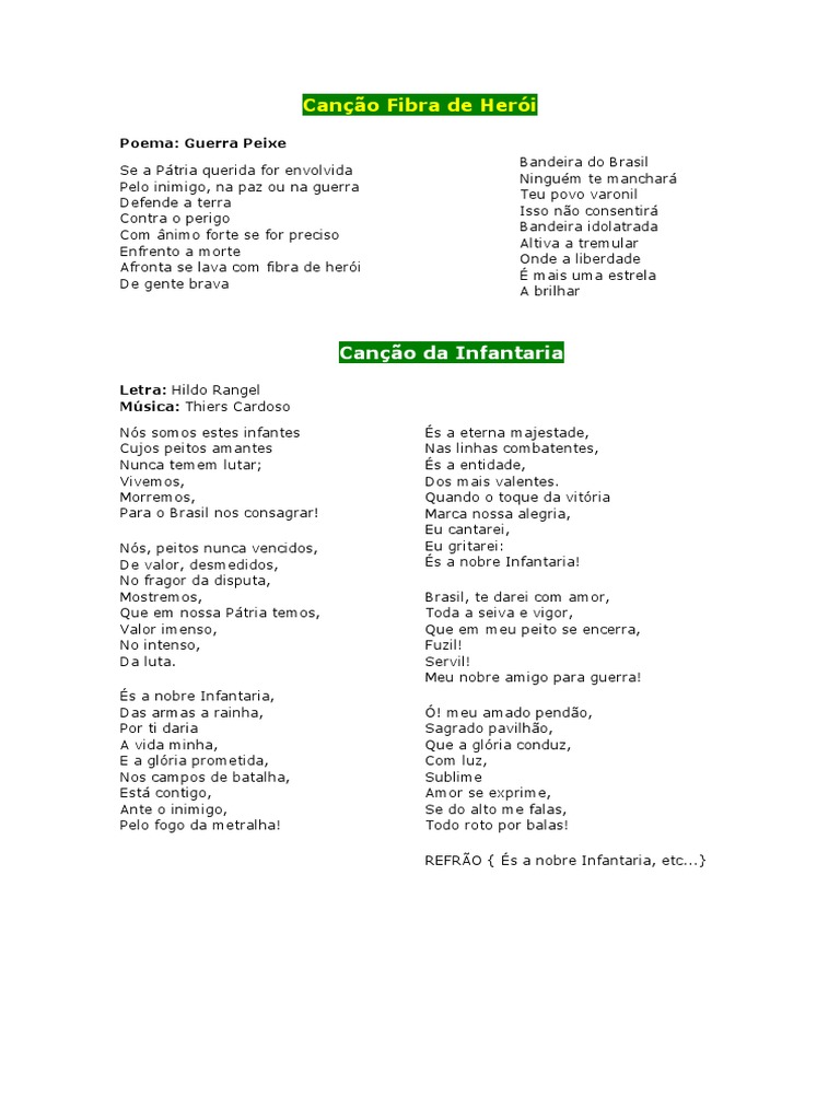 Canção da Nobre Infantaria | PDF | Amor | Natureza