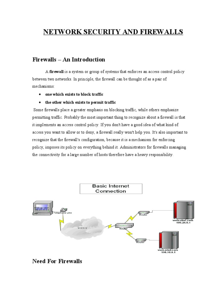 Security On The Internet and Firewalls | PDF | Firewall (Computing) | Proxy Server