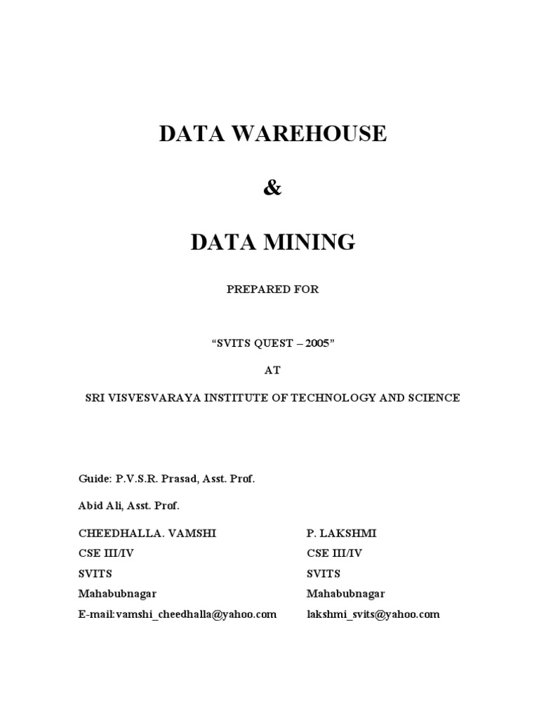 Data Warehouse & Data Mining | PDF | Data Warehouse | Databases