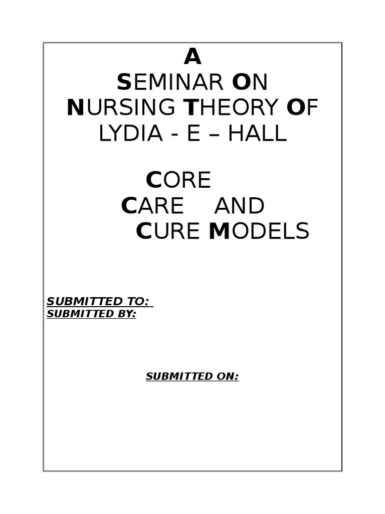 Lydia e Hall Core Care and Cure Models Seminar | Nursing | Recovery ...