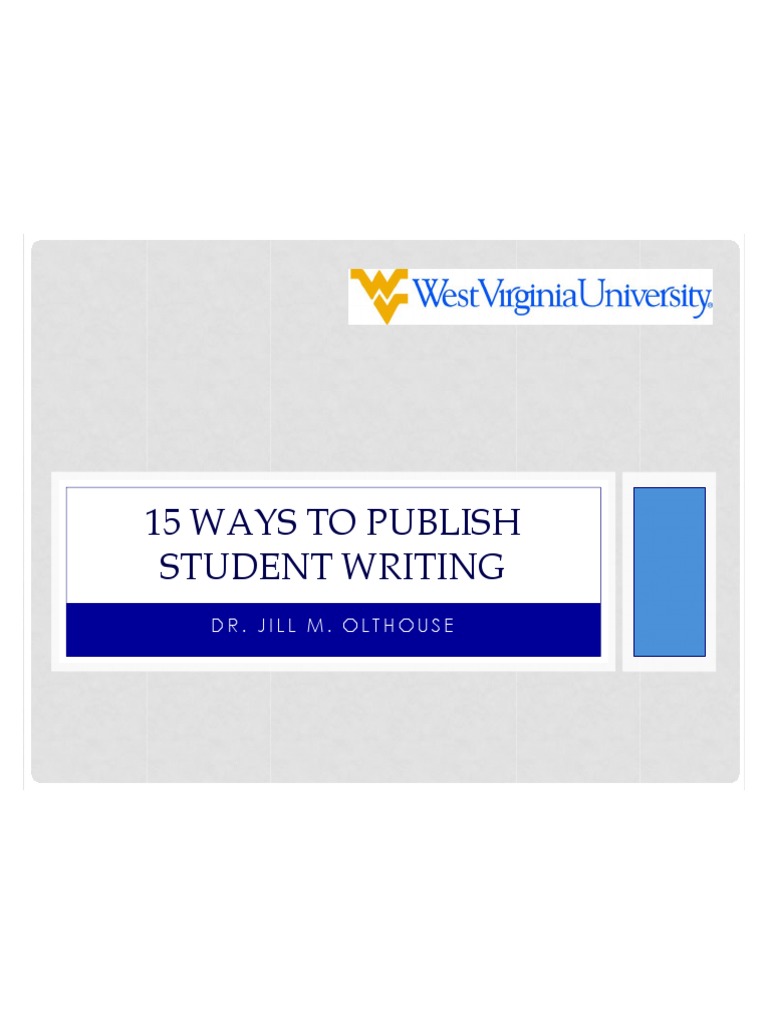 15 Ways To Publish Student Writing | PDF | I Books | Publishing