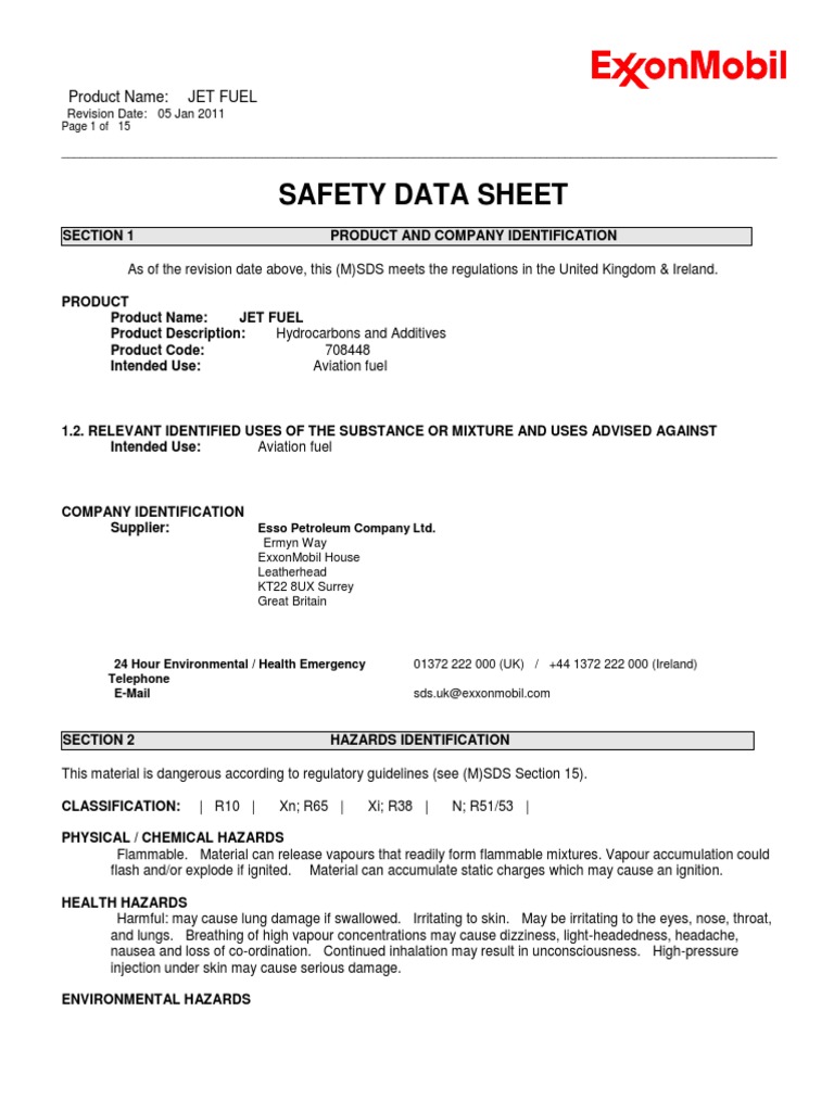 Jet Fuel MSDS | PDF | Toxicity | Firefighting