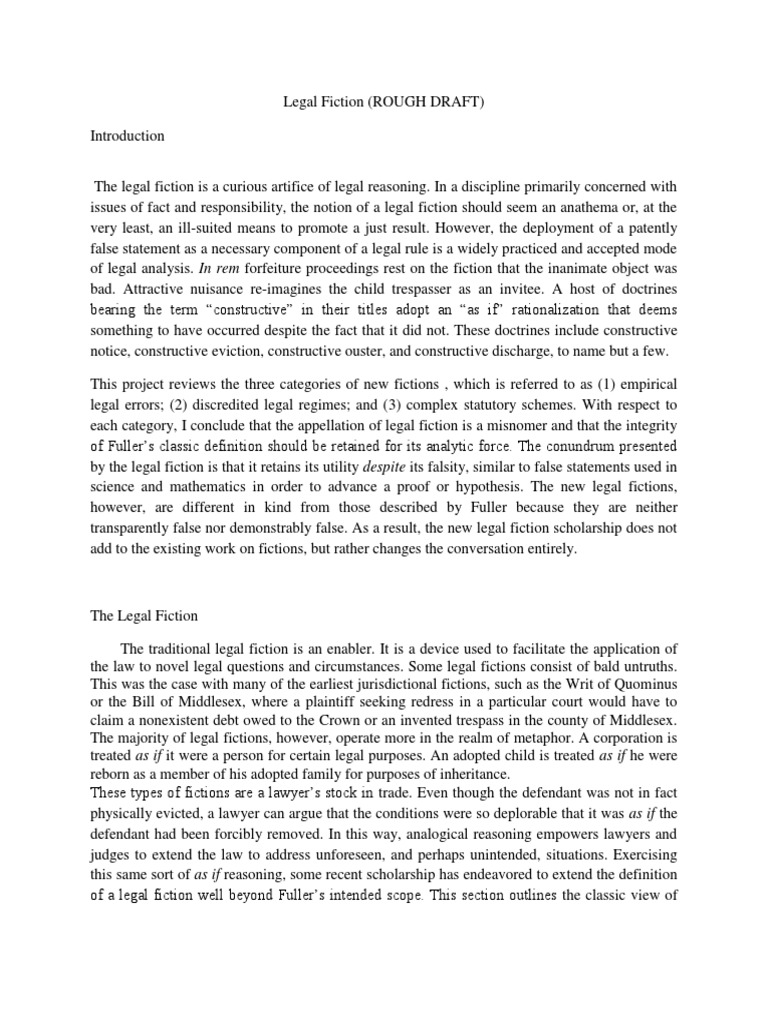 Legal Fiction | PDF | Common Law | Government Information