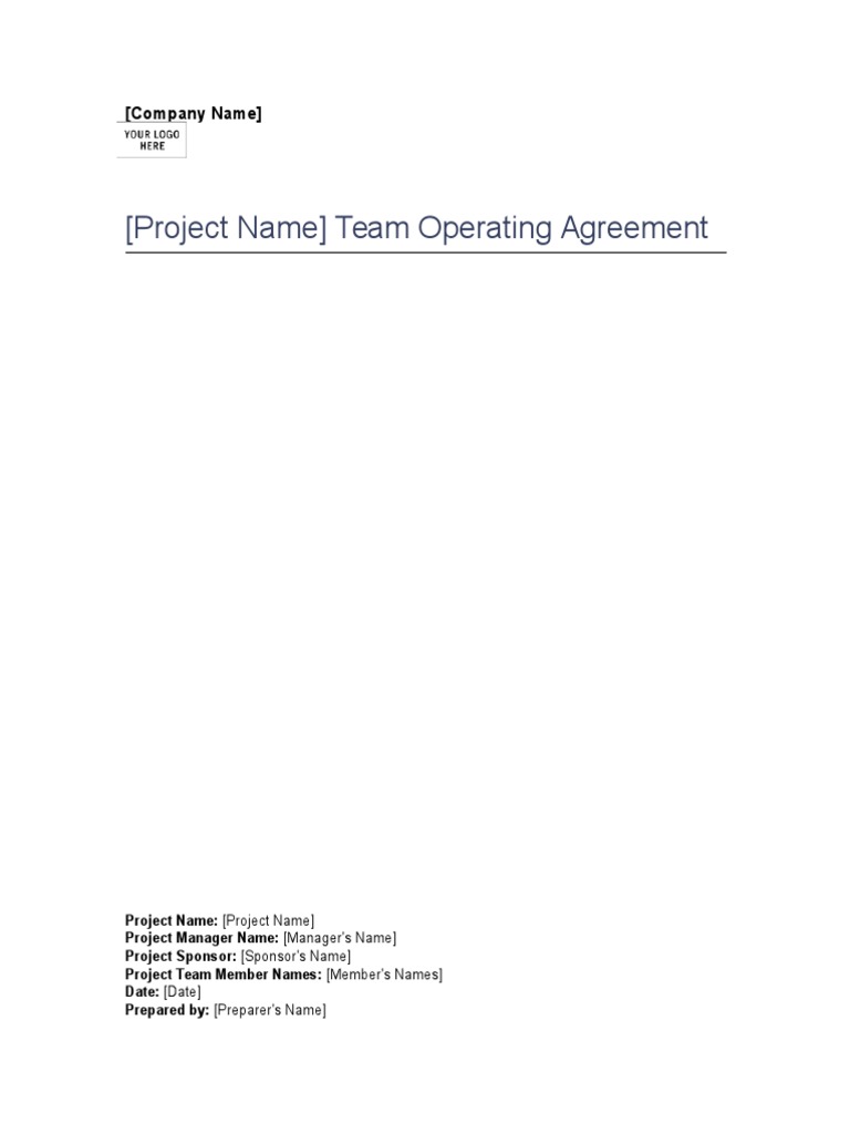 Team Operating Agreement Template | PDF