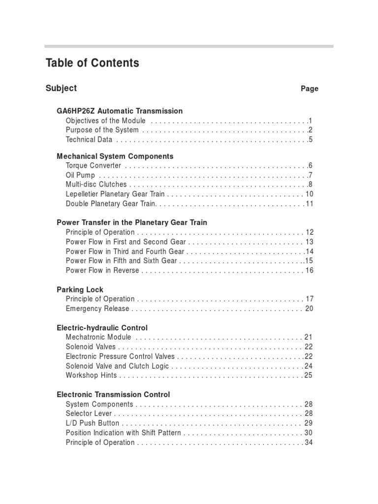 GA6HP26Z Automatic Transmission Guide | PDF | Transmission (Mechanics ...