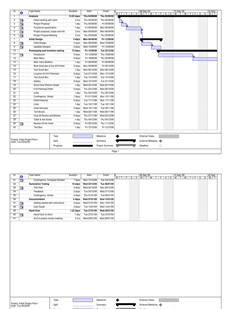 Initial Project Plan Timeline Overview | PDF | Software | Computing