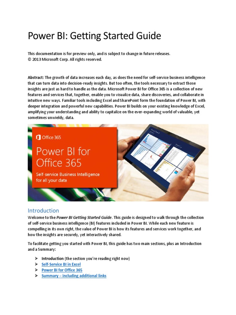 Power BI - Getting Started Guide | PDF | Business Intelligence | Microsoft Excel