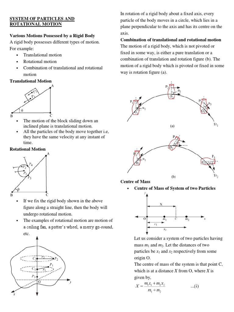System of Particles and Rotational Motion | PDF | Rotation Around A Fixed Axis | Torque