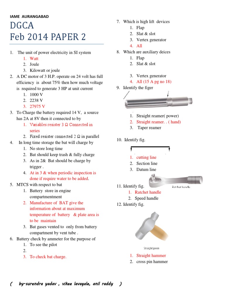 Dgca Feb 2014 - Paper 2 | PDF | Power Inverter | Welding