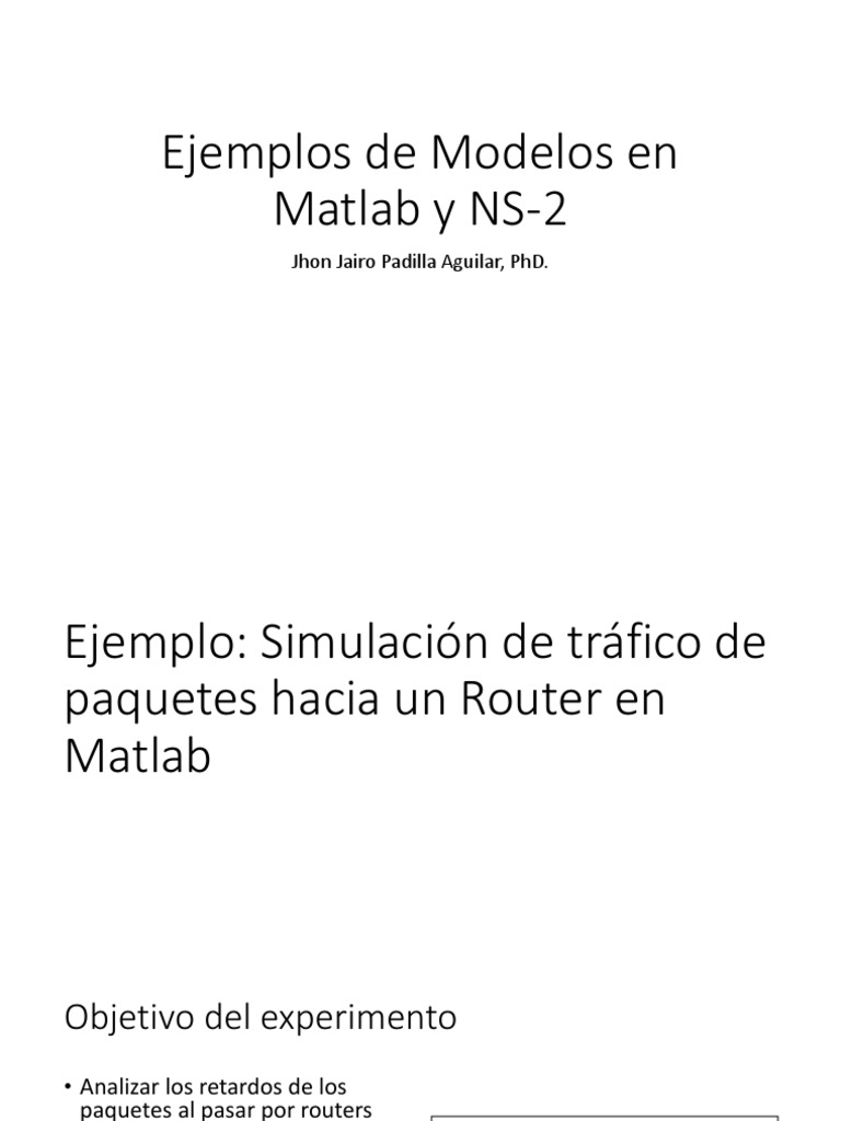11-Ejemplos de Modelos en Matlab y NS-2 | PDF | Enrutador (Computación ...